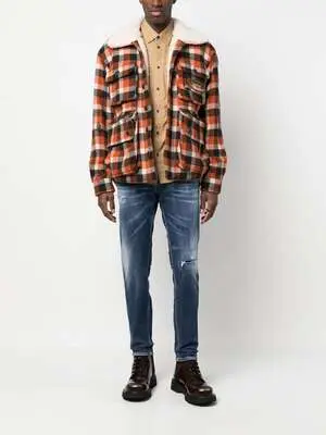 Dsquared2 Check-print Shearling Jacket