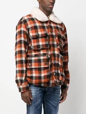 Dsquared2 Check-print Shearling Jacket