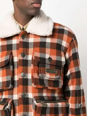 Dsquared2 Check-print Shearling Jacket