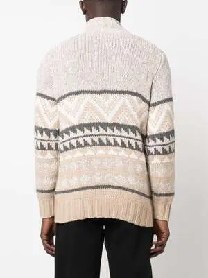 Brunello Cucinelli Intarsia-knit Cashmere Zipped Cardigan