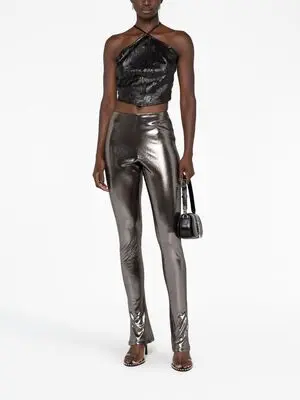 Blumarine Laminated-finish Trousers