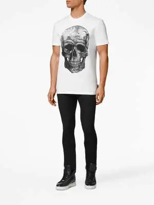 Philipp Plein Crystal-embellished Skull Cotton T-shirt