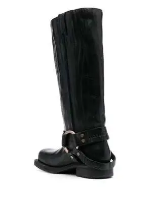 Acne Studios 30mm Knee-high Leather Boots - Black