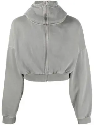 ENTIRE STUDIOS Stand-up Collar Zip-up Hoodie - Grey