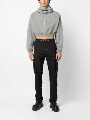 ENTIRE STUDIOS Stand-up Collar Zip-up Hoodie - Grey