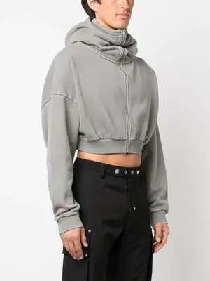 ENTIRE STUDIOS Stand-up Collar Zip-up Hoodie - Grey