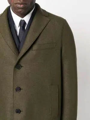 Harris Wharf London Single-breasted Virgin-wool Coat - Green
