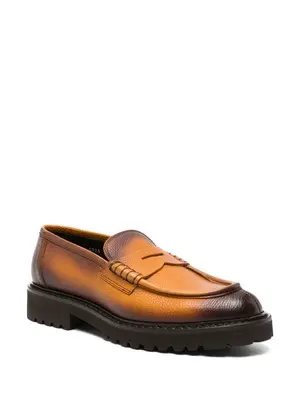 DOUCAL'S Pebbled Leather Loafers