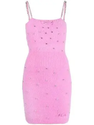 Philosophy Di Lorenzo Serafini Crystal Embellished Knitted Bodycon Mini Dress - Pink