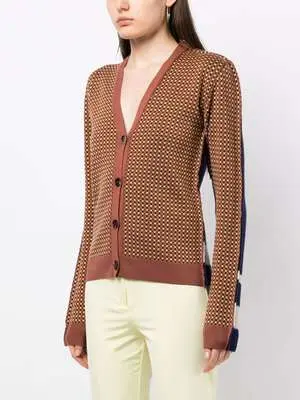 Marni Graphic-print V-neck Cardigan