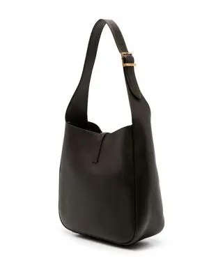 Saint Laurent Monogram-plaque Shoulder Bag - Brown