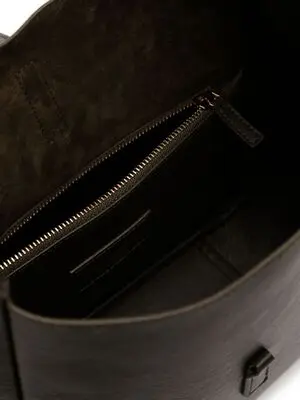 Saint Laurent Monogram-plaque Shoulder Bag - Brown