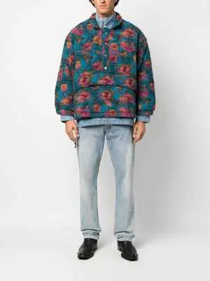 EGONLAB Floral-print High-neck Bomber Jacket