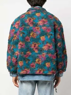 EGONLAB Floral-print High-neck Bomber Jacket