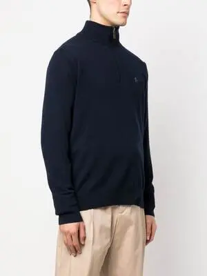 Polo Ralph Lauren Logo-embroidered Half-zip Sweater - Blue