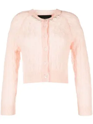 Simone Rocha Beaded Cable Knit Cardigan