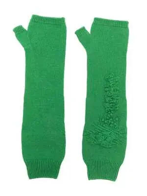 BARRIE Cashmere Fingerless Mittens - Green