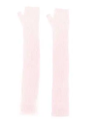 BARRIE Long Knit Fingerless Gloves - Pink