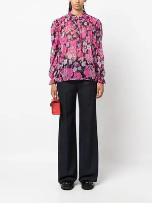 Liu Jo Floral-print Tie-neck Blouse
