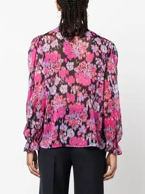 Liu Jo Floral-print Tie-neck Blouse