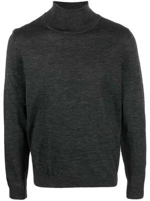 BOSS Roll Neck Virgin Wool Jumper - Grey