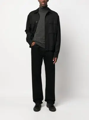 BOSS Roll Neck Virgin Wool Jumper - Grey