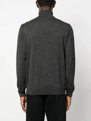 BOSS Roll Neck Virgin Wool Jumper - Grey