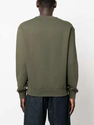 Maison Kitsuné Floral-embroidered Cotton Sweatshirt - Green