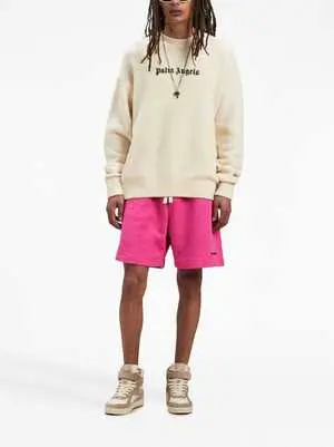 Palm Angels Logo-embroidered Wool-blend Jumper - White