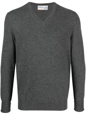BALLANTYNE V-neck Cashmere Jumper - Grey