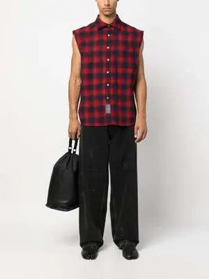 MAISON MARGIELA X Pendleton Checked Sleeveless Shirt