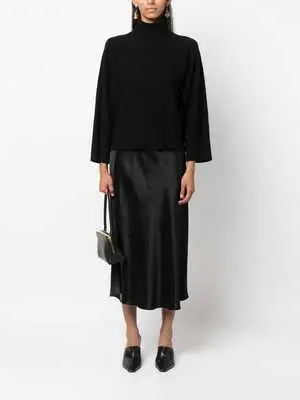 Vince Satin-finish Draped Midi Skirt