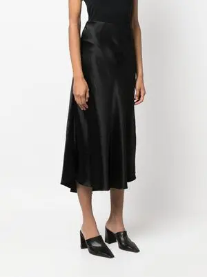 Vince Satin-finish Draped Midi Skirt