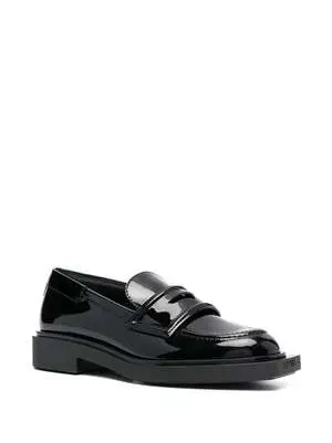 3JUIN Square-toe 35mm Leather Loafers - Black