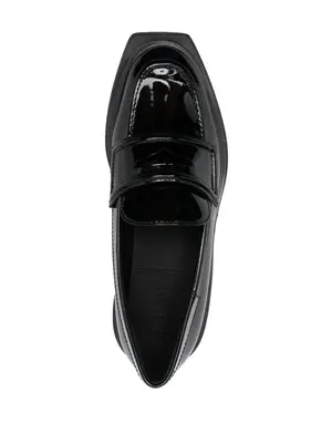 3JUIN Square-toe 35mm Leather Loafers - Black