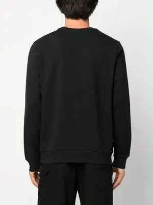 Iceberg Logo Print Cotton Sweatshirt - Black