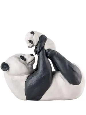 LLADRO Mommy Panda Porcelain Figurine - Black