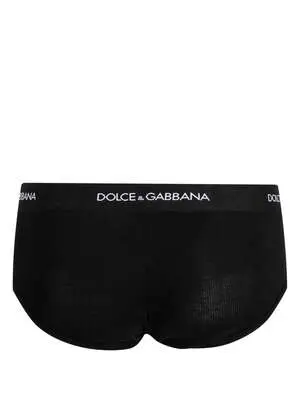 Dolce & Gabbana Logo-waistband Briefs - Black