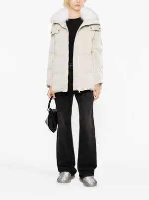 YVES SALOMON Hooded Quilted Down Coat