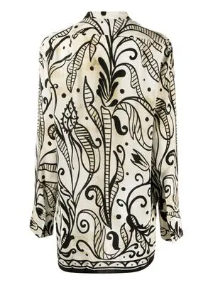 F.R.S FOR RESTLESS SLEEPERS Floral-print Silk Shirt