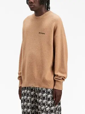 Palm Angels Logo-embroidered Jumper - Neutrals