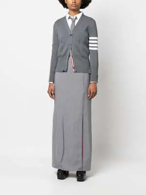 Thom Browne Houndstooth Wool Maxi Skirt