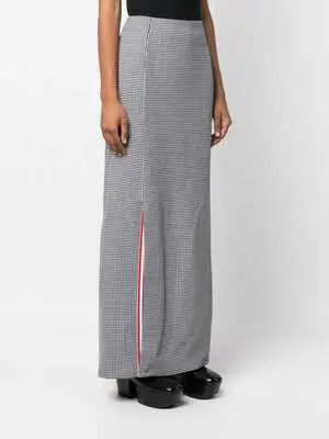 Thom Browne Houndstooth Wool Maxi Skirt