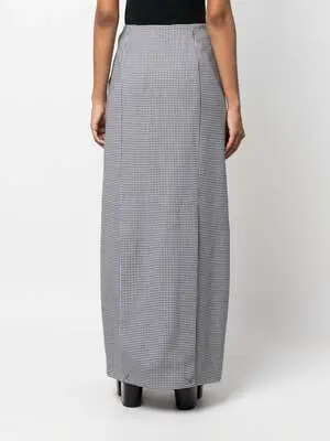 Thom Browne Houndstooth Wool Maxi Skirt