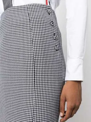 Thom Browne Houndstooth Wool Maxi Skirt