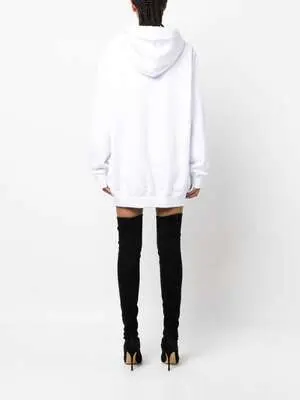 LANVIN Logo-embroidered Hoodie - White