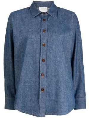 FORTE_FORTE Spread-collar Chambray Shirt