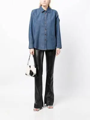 FORTE_FORTE Spread-collar Chambray Shirt