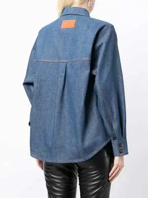 FORTE_FORTE Spread-collar Chambray Shirt