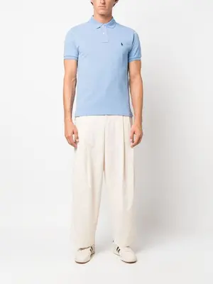 Polo Ralph Lauren Embroidered Cotton Piqué Polo Shirt - Blue